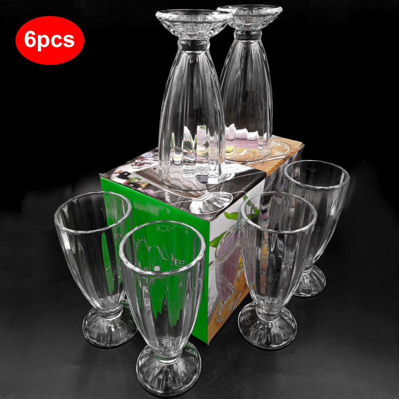 Sundabests 6-Piece High-Quality Round Glass Cups Set for Juice & Bar ...