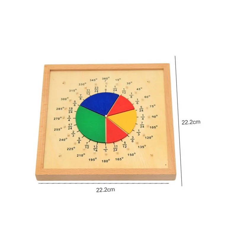 Montessori Mathematic Materials Wood Fraction Circles Board Kids Early ...