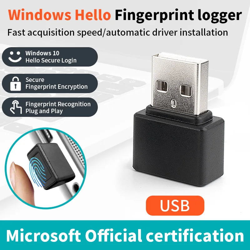 Mini USB Fingerprint Recognition Device Biometrics Security Key PC Lap ...