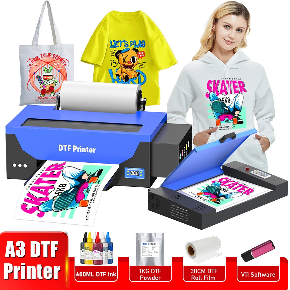 A3 dtf printing machine For Epson R1390 DTF Printer With DTF Curing Ov ...