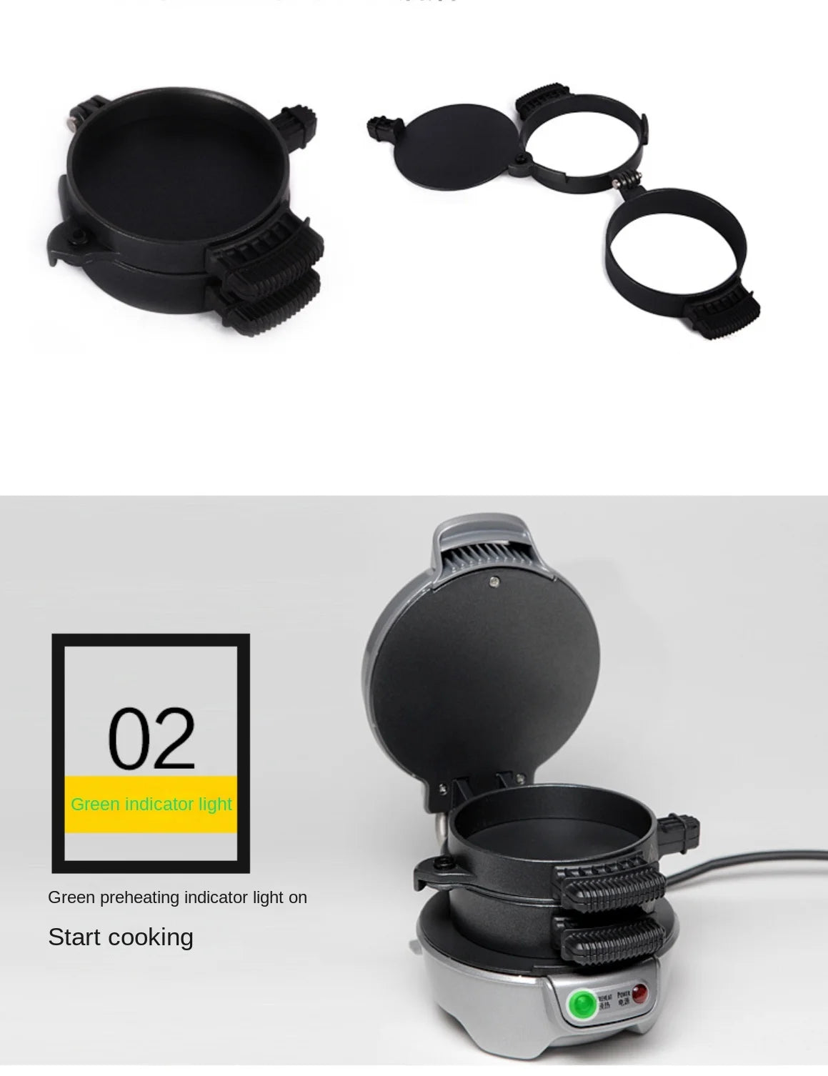 Household Breakfast Machine Hamburg Sandwich Maker With Egg Cooker Rin ...