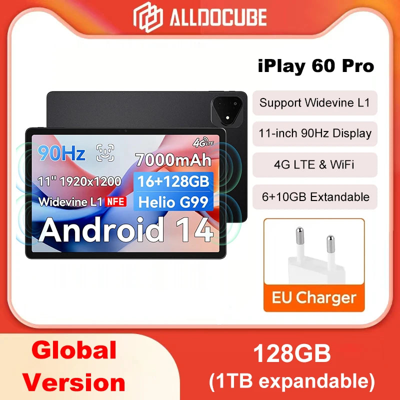 ALLDOCUBE iPlay 60 Pro Tablet 11-inch 90Hz Display 6GB+6GB RAM 128GB R ...