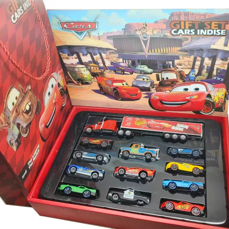 12Pcs Disney Pixar Cars Gift Box Metal Diecast lightning McQueen Car M ...