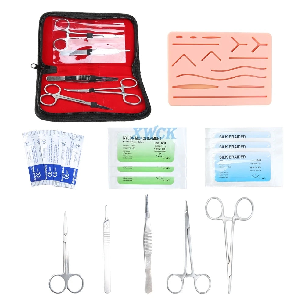 17Pcs/Set Silicone Suture Pad Kit Skin Medical Sugical Suture Practice ...