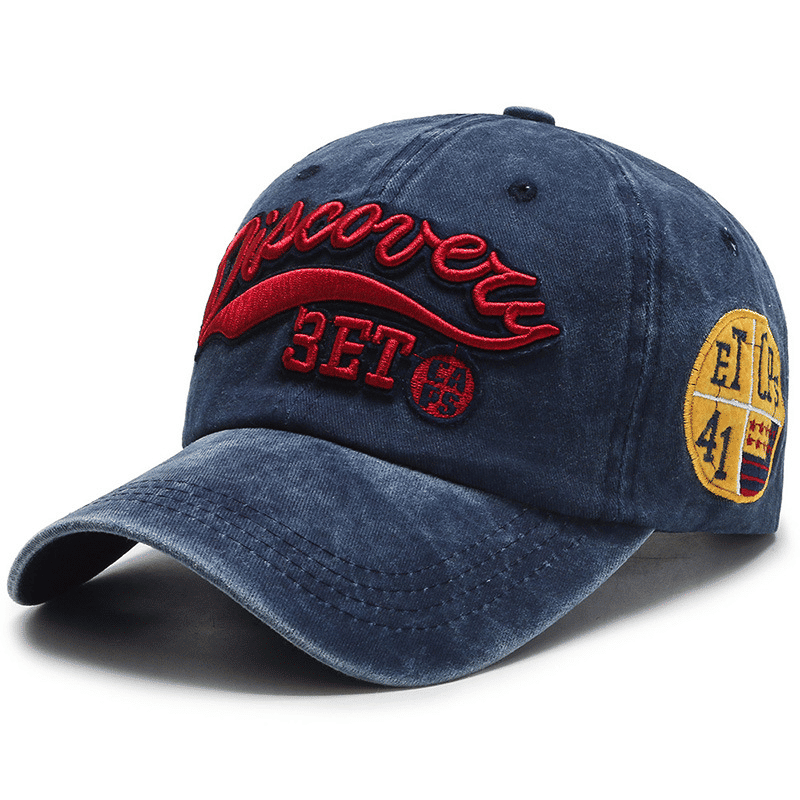 Vintage Washed Cotton Unisex Baseball Cap – Embroidered Letter Snapbac ...