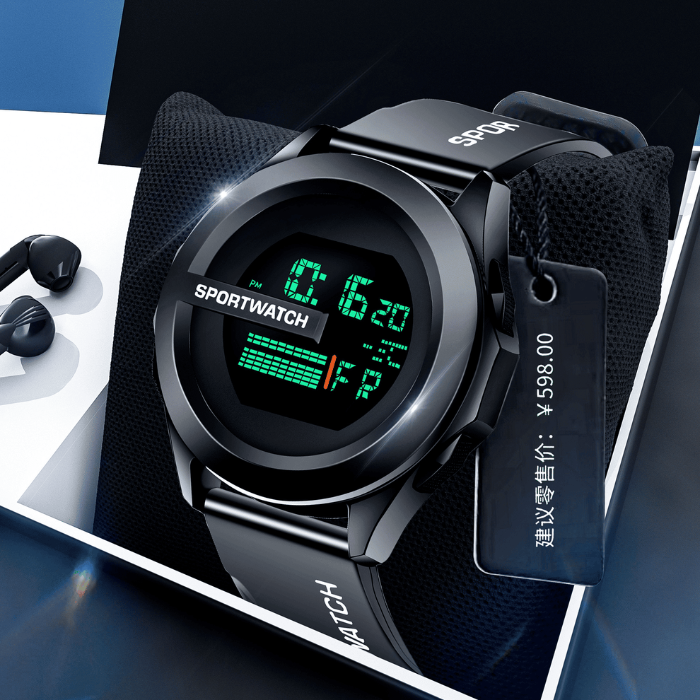 Trendy Men's Luminous Sports Digital Watch - Fashionable LED Timepiece ...